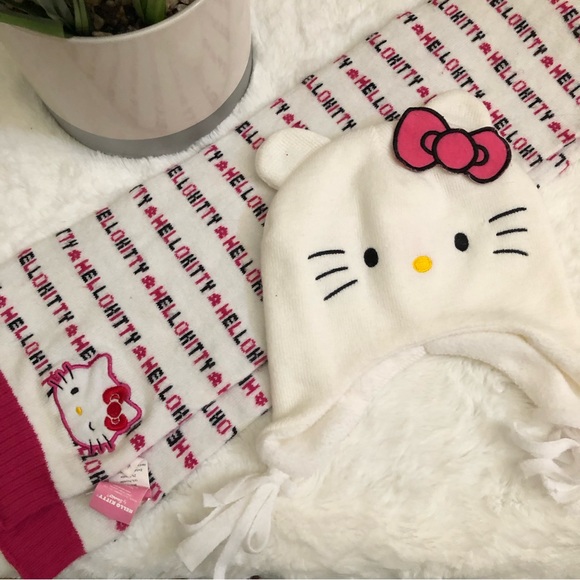 Hello Kitty | Accessories | Hello Kitty Scarf And Beanie Set | Poshmark